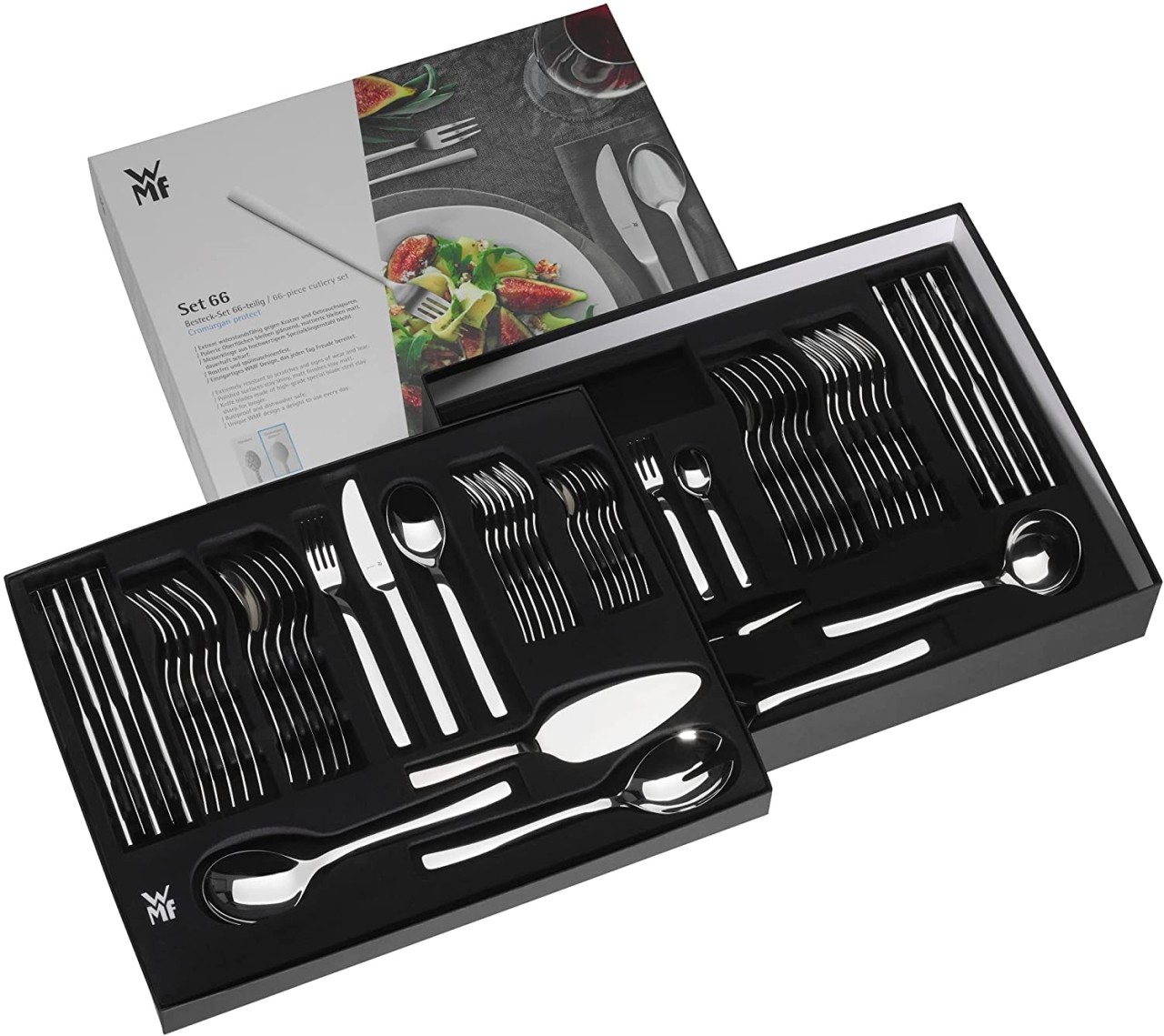 WMF Boston Edelstahl Besteck Set 6 Personen, Essbesteck Set 30 teilig ...